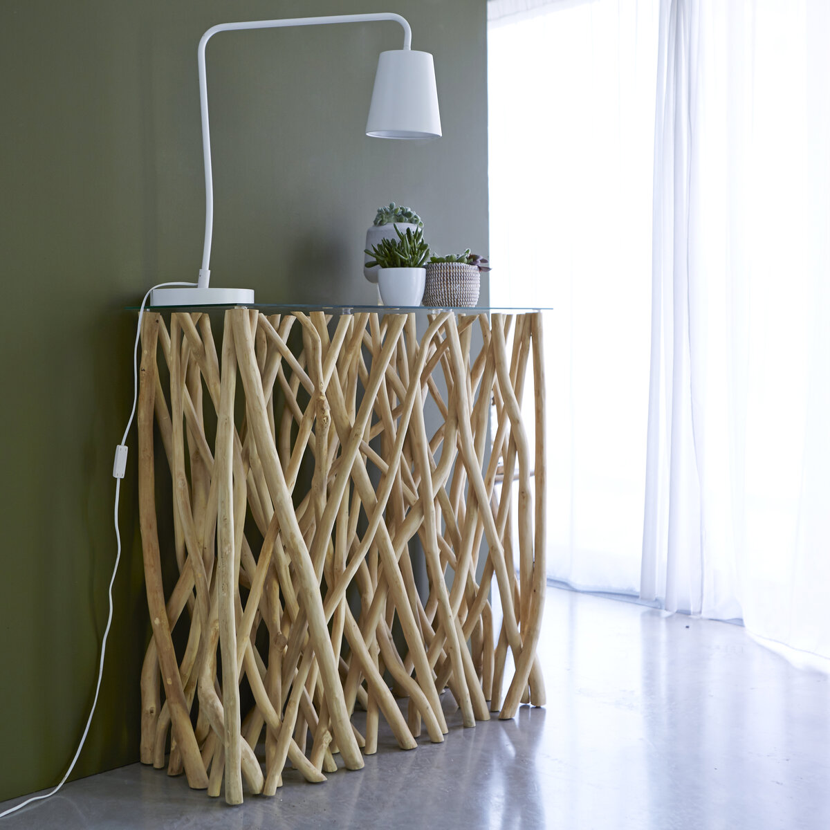 River wood console - Driftwood consoles sale at Tikamoon