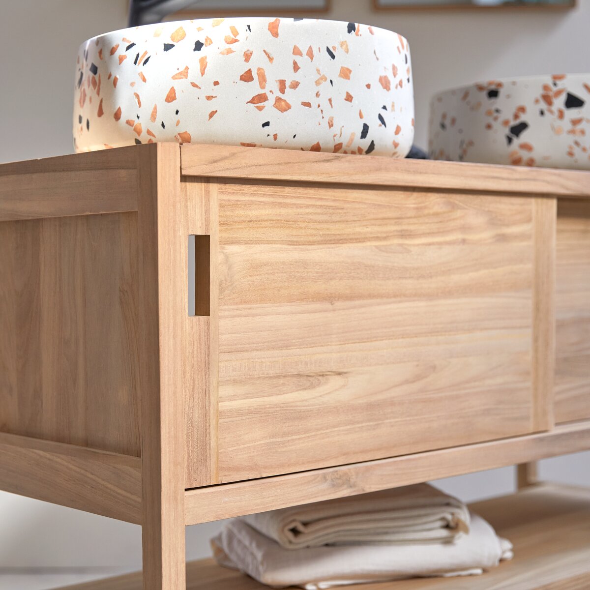 Arty Massief teakhouten badmeubel 120 cm - Badkamermeubel - Tikamoon