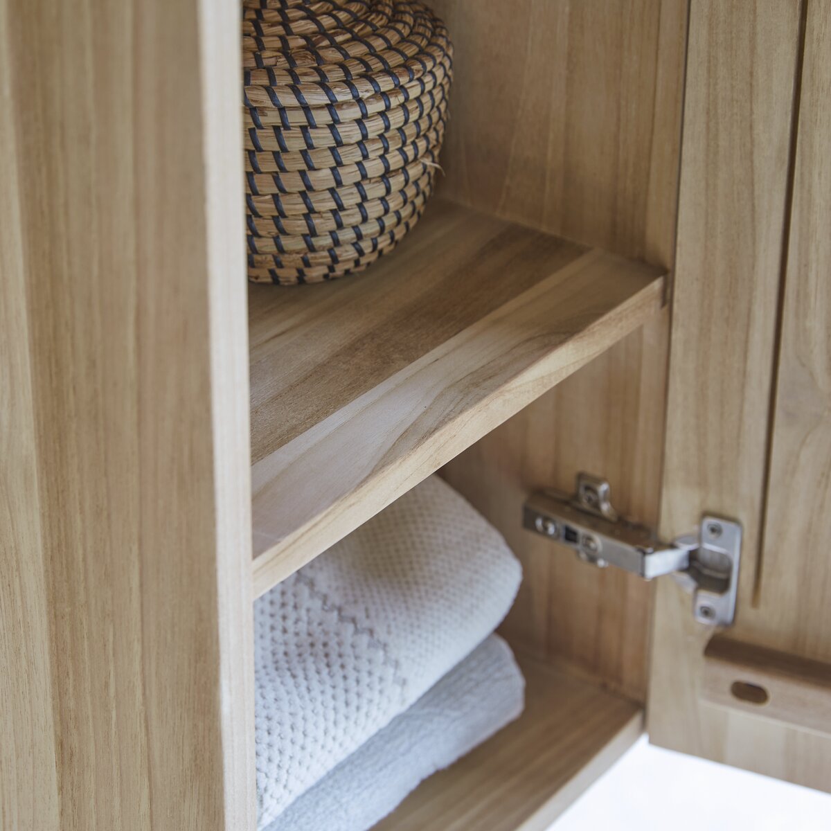 Teak bathroom column - Typo bathroom storage column sale at - Tikamoon