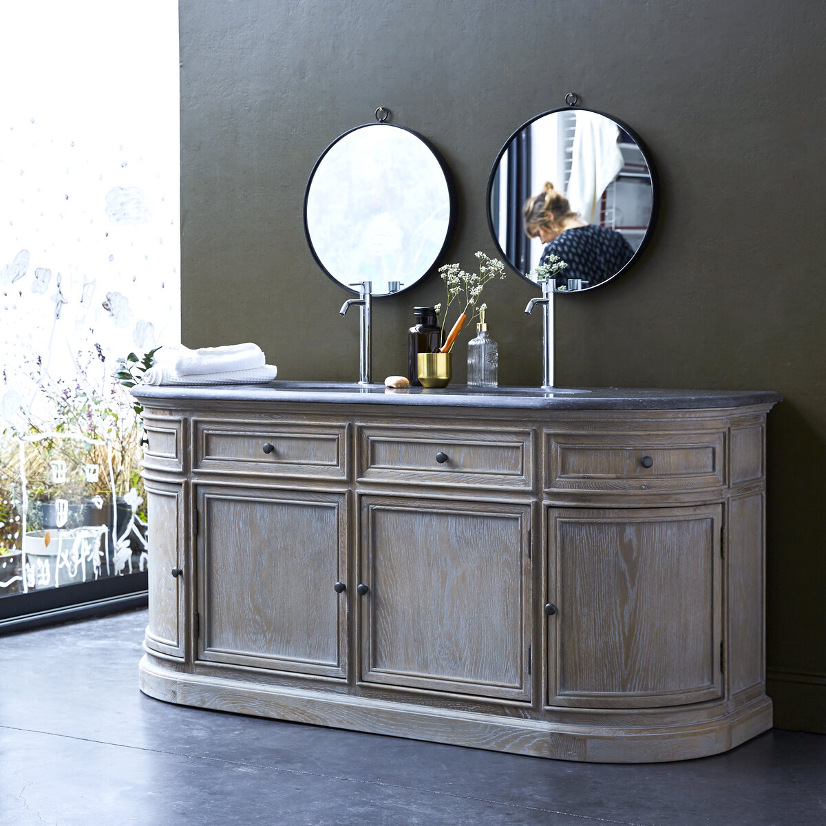 Oak vanity unit 180 cm - Bathroom furniture - Tikamoon