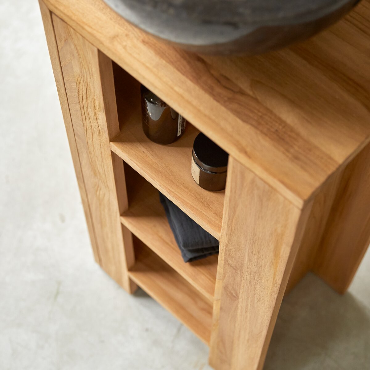 bathroom vanity cabinet - stelle left teak furniture - Tikamoon