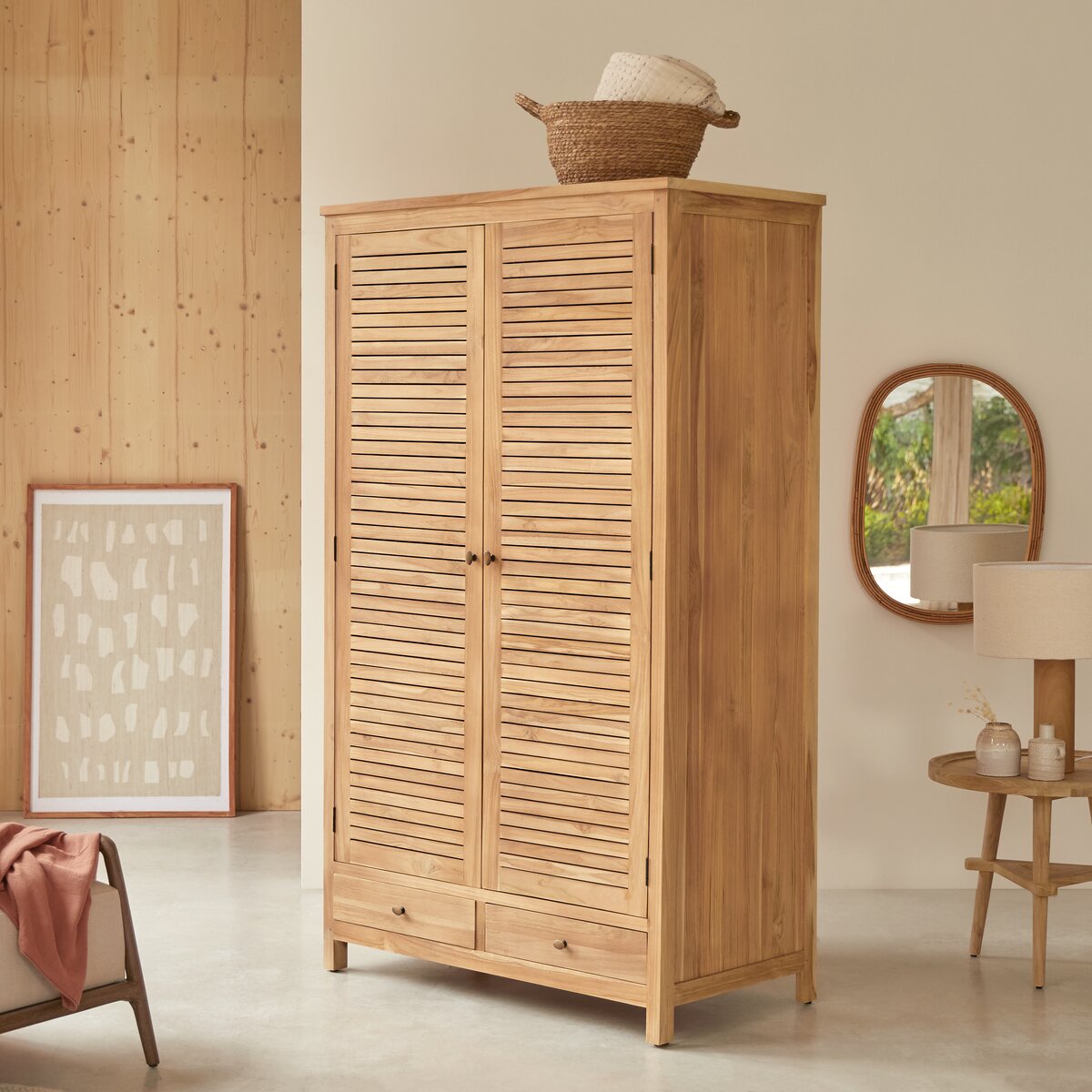 Solid teak Wardrobe - Bedroom / Cupboards & Wardrobes - Tikamoon
