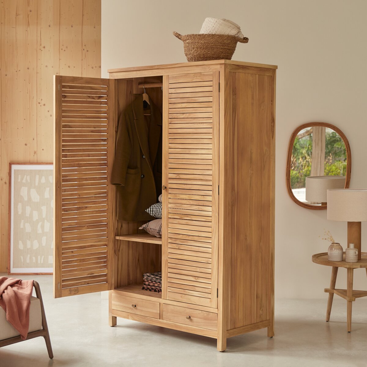 Solid teak Wardrobe - Bedroom / Cupboards & Wardrobes - Tikamoon