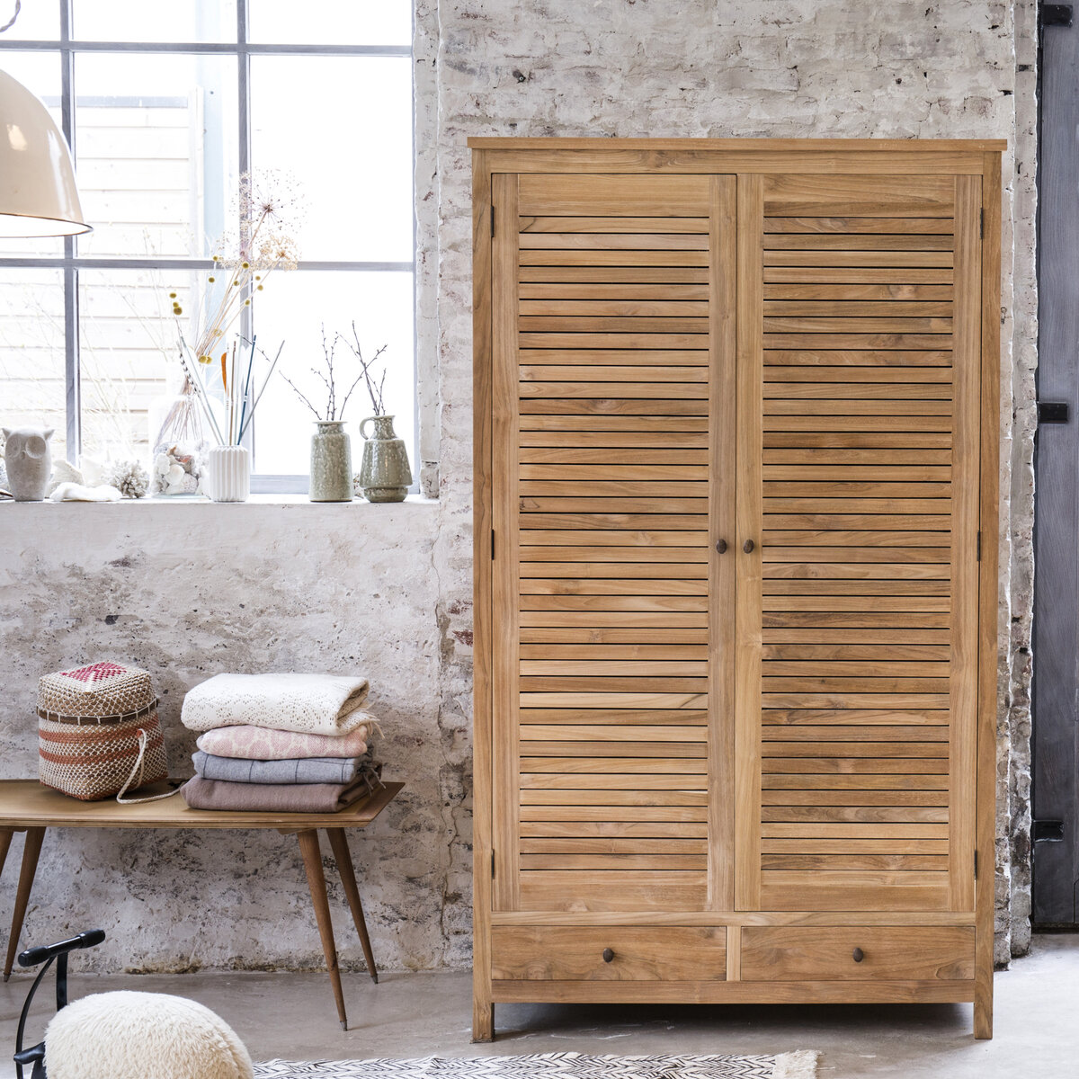 Solid teak Wardrobe - Bedroom / Cupboards & Wardrobes - Tikamoon