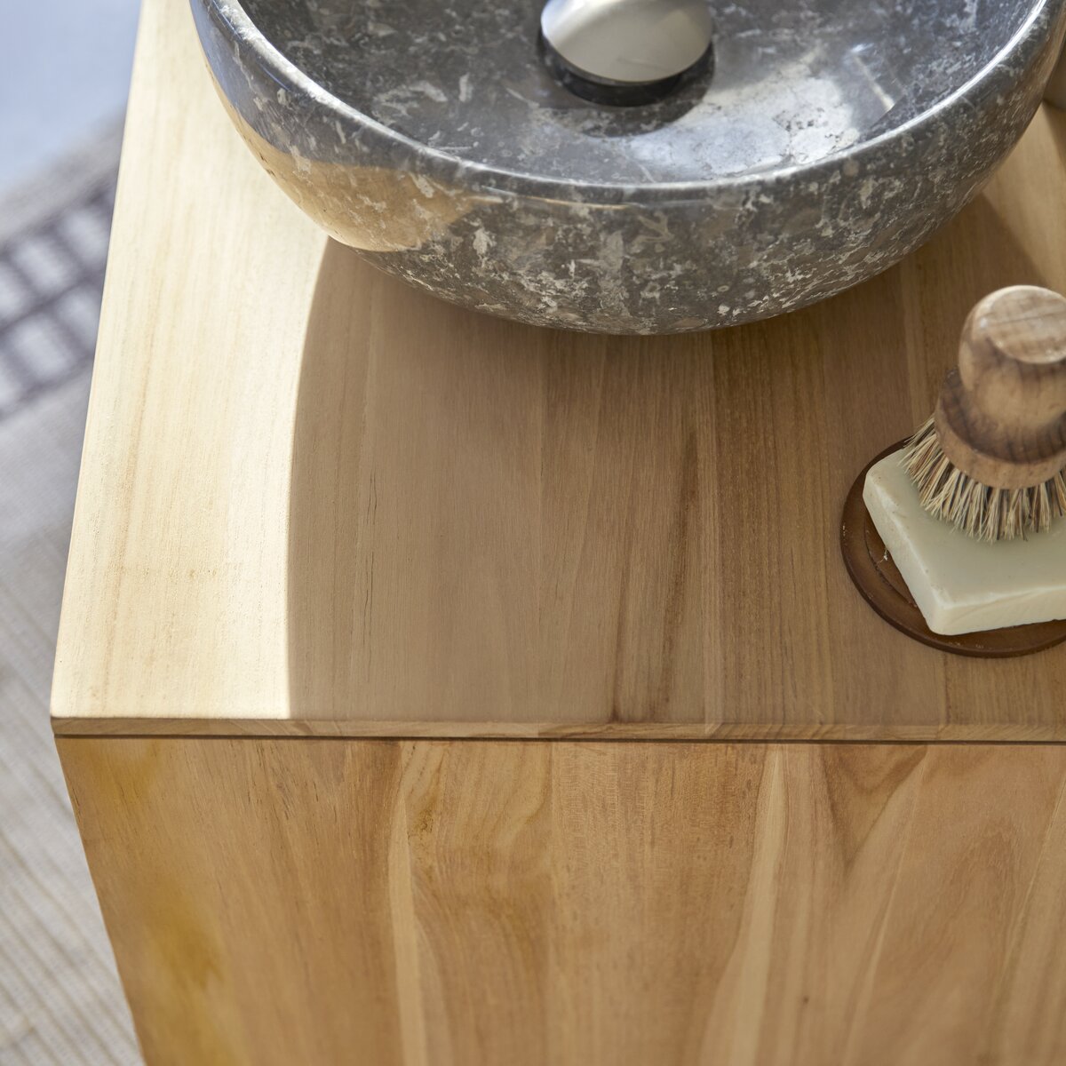 Solid teak vanity unit 60 cm - Bathroom / Bathroom washbasin unit ...