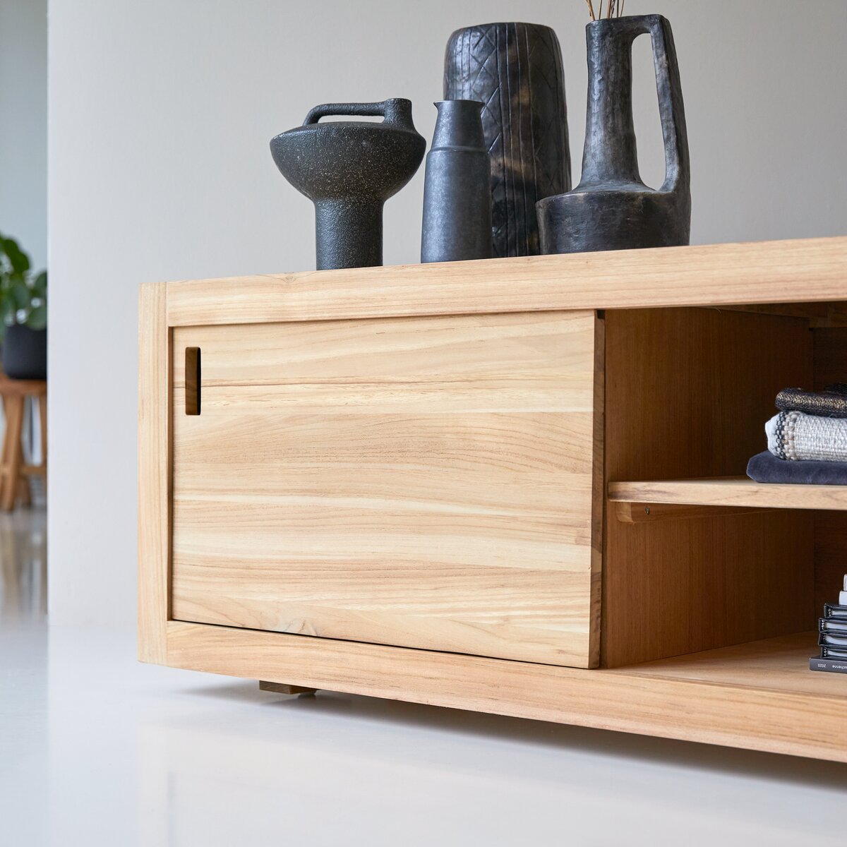 Mueble de TV en teca 120 cm - Salón / Muebles de TV - Tikamoon