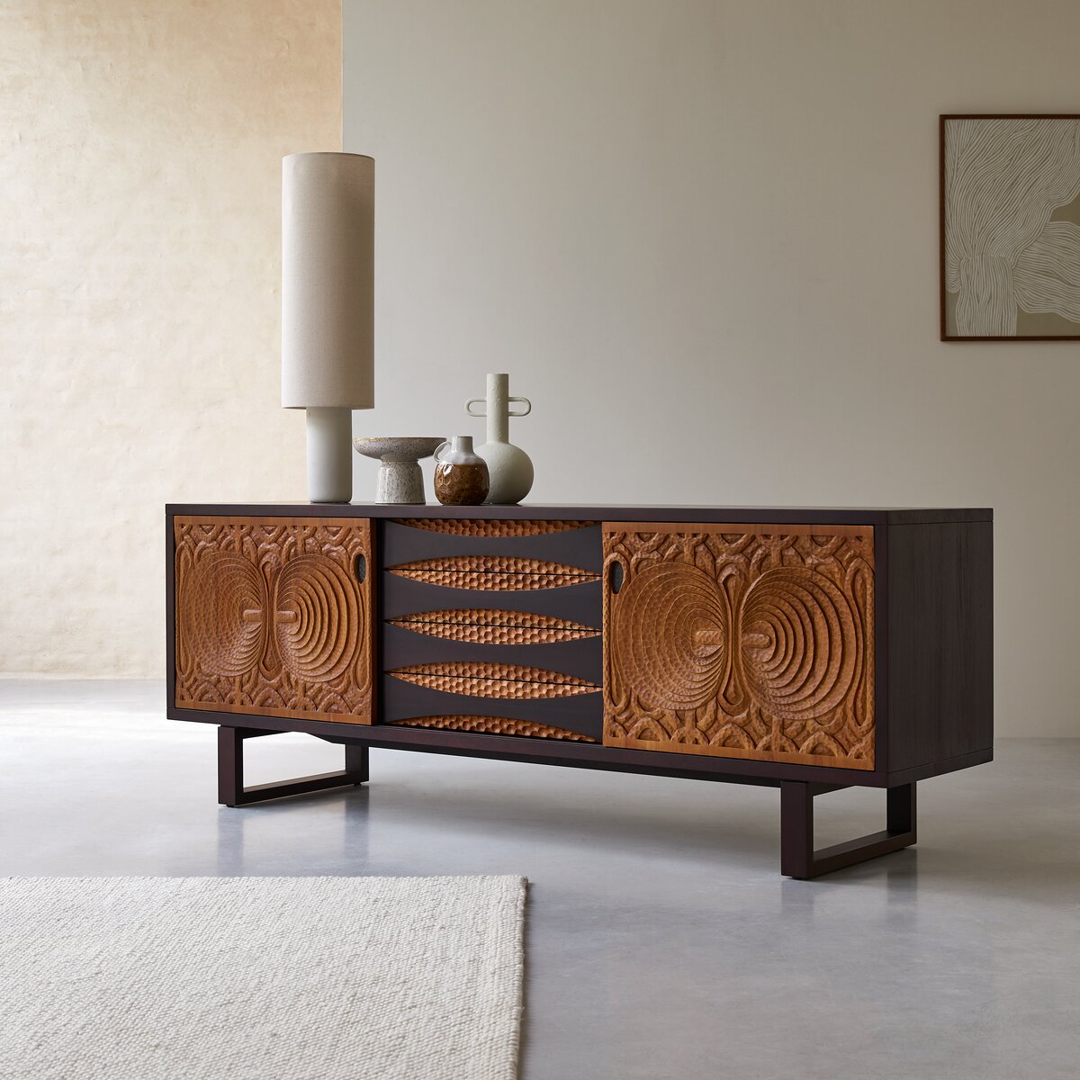 Solid mahogany Sideboard 205 cm - Dining Room / Sideboards - Tikamoon