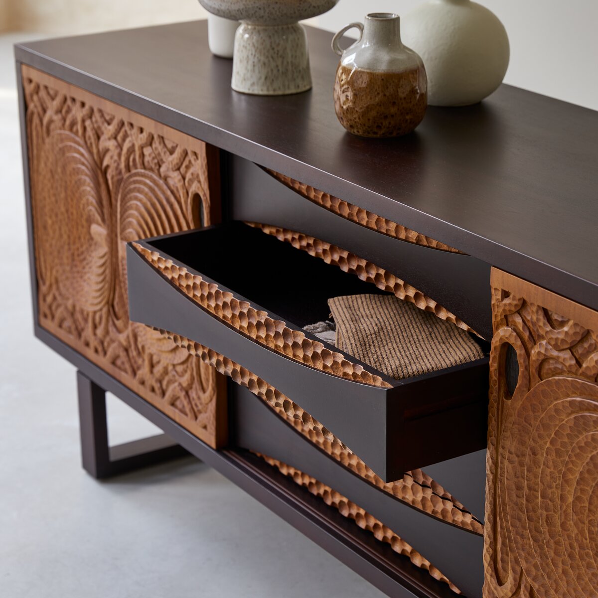Solid mahogany Sideboard 205 cm - Dining Room / Sideboards - Tikamoon