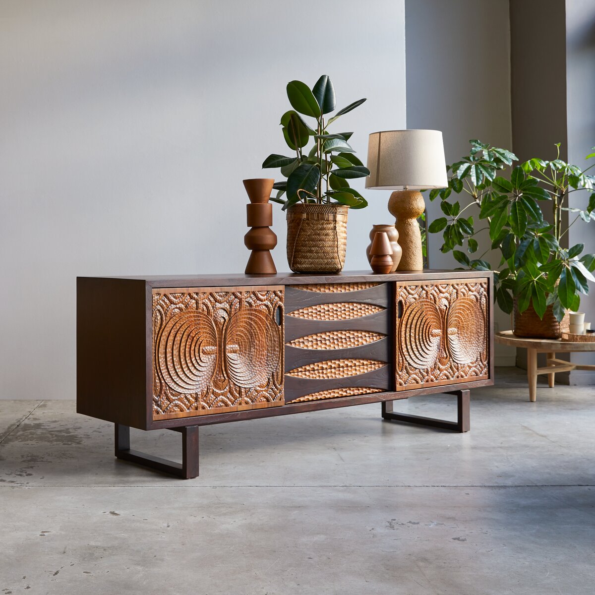 Solid mahogany Sideboard 205 cm - Dining Room / Sideboards - Tikamoon