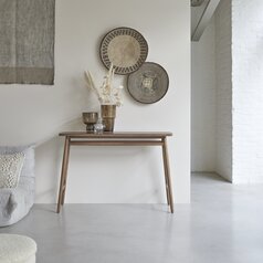 Teak low console table 110 - Wood furniture for the living room - Tikamoon