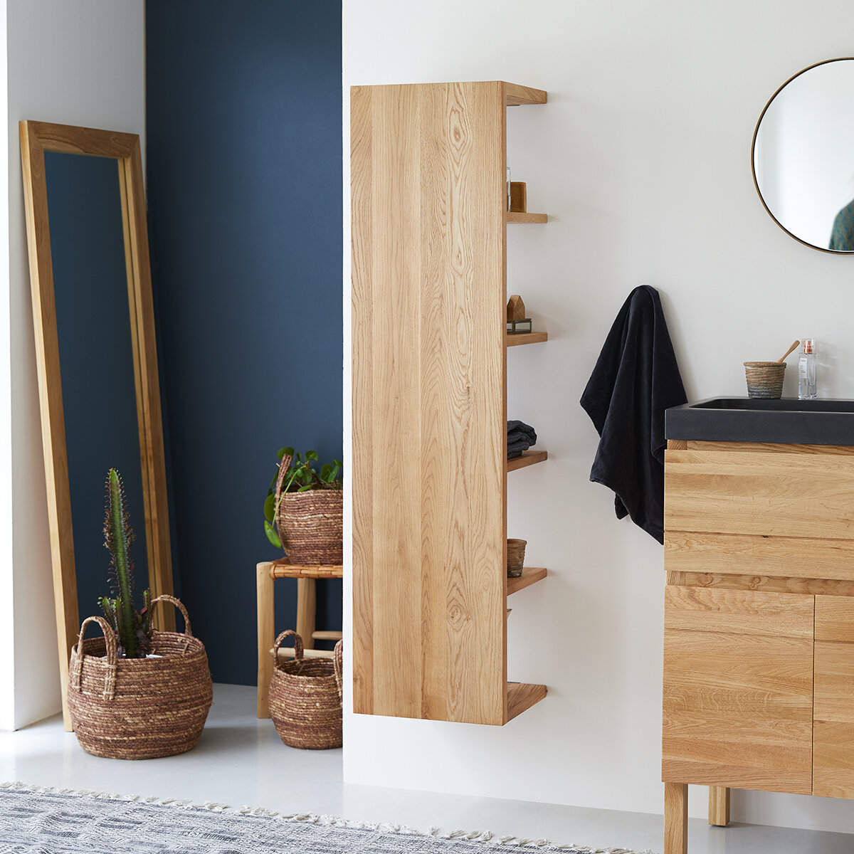 Solid oak Column - Bathroom / Cupboards - Tikamoon