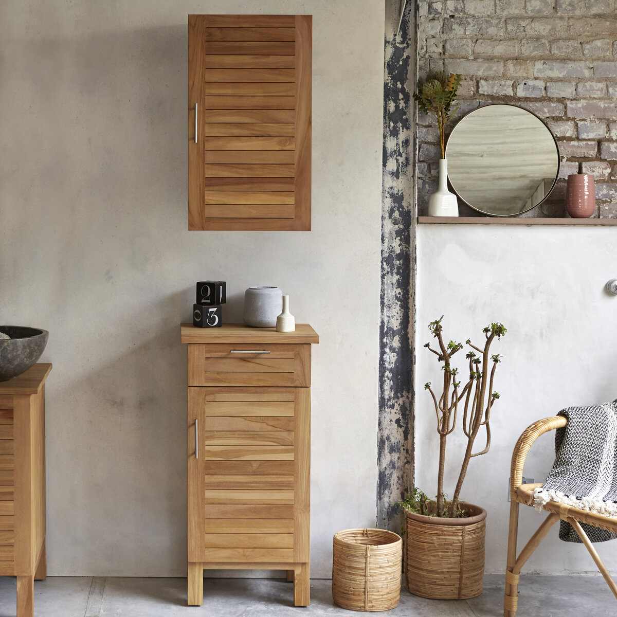 Solid teak Wall unit - Bathroom / Cupboards - Tikamoon