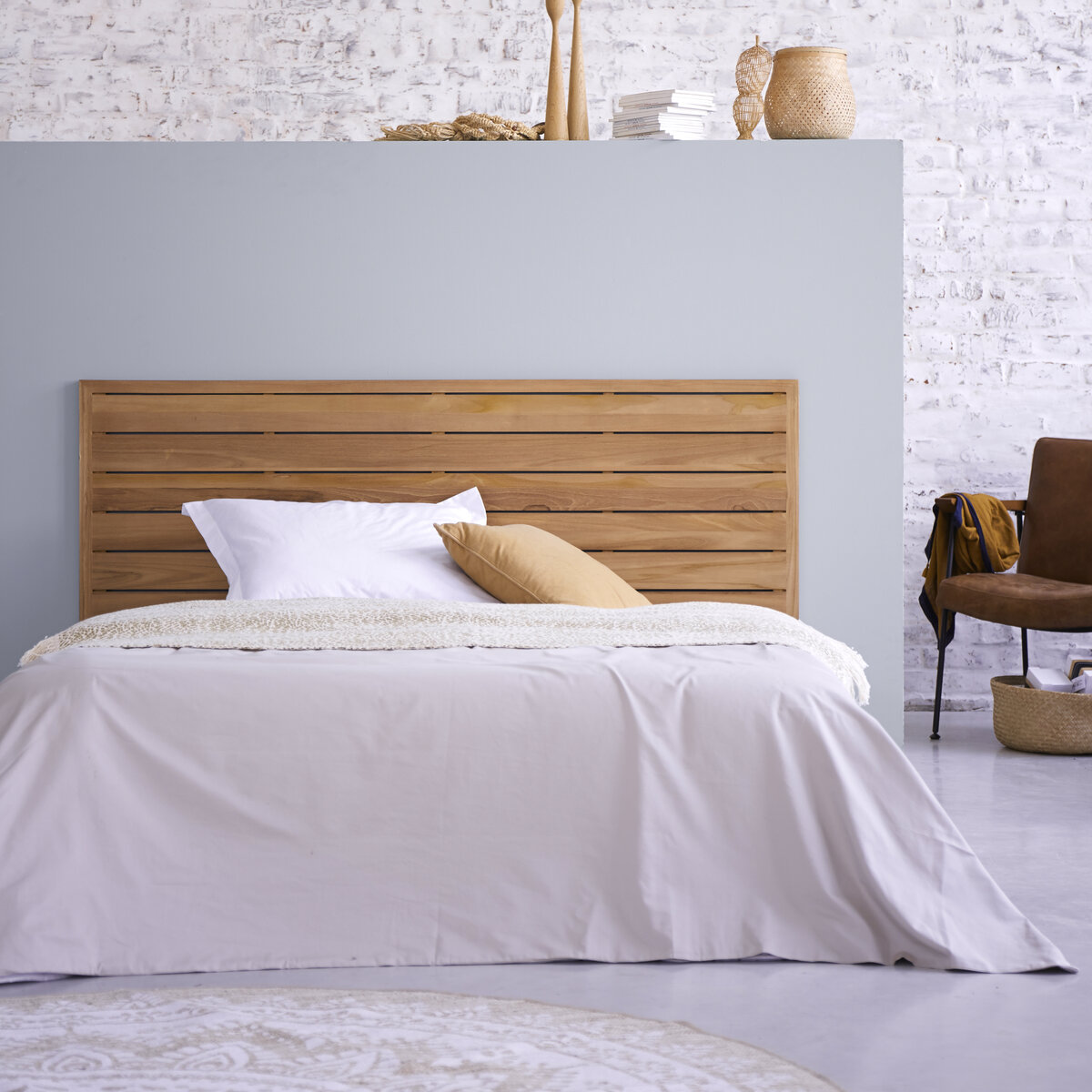Solid teak Headboard 165 cm - Bedroom / Bed & Headboard - Tikamoon