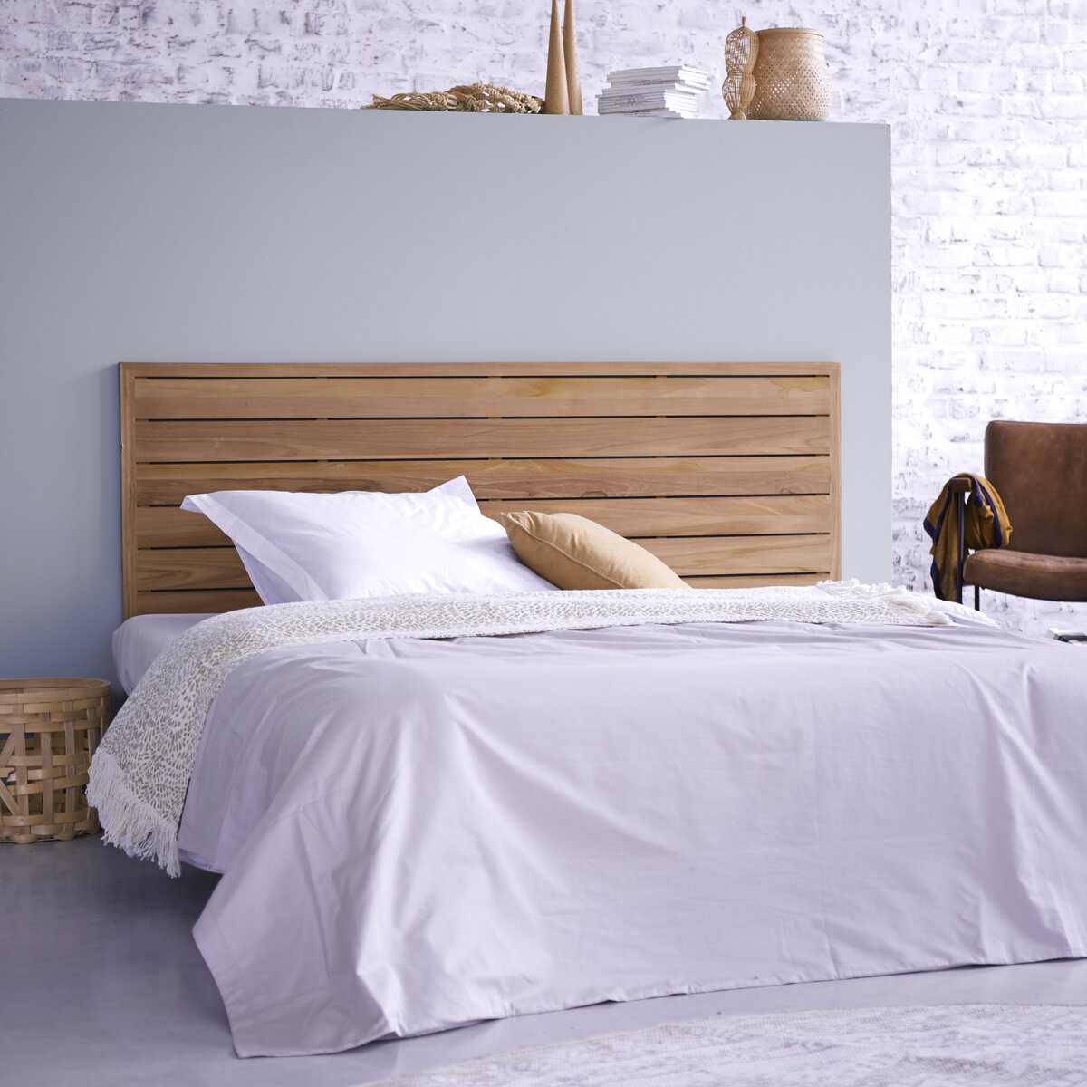 Solid teak Headboard 165 cm - Bedroom / Bed & Headboard - Tikamoon