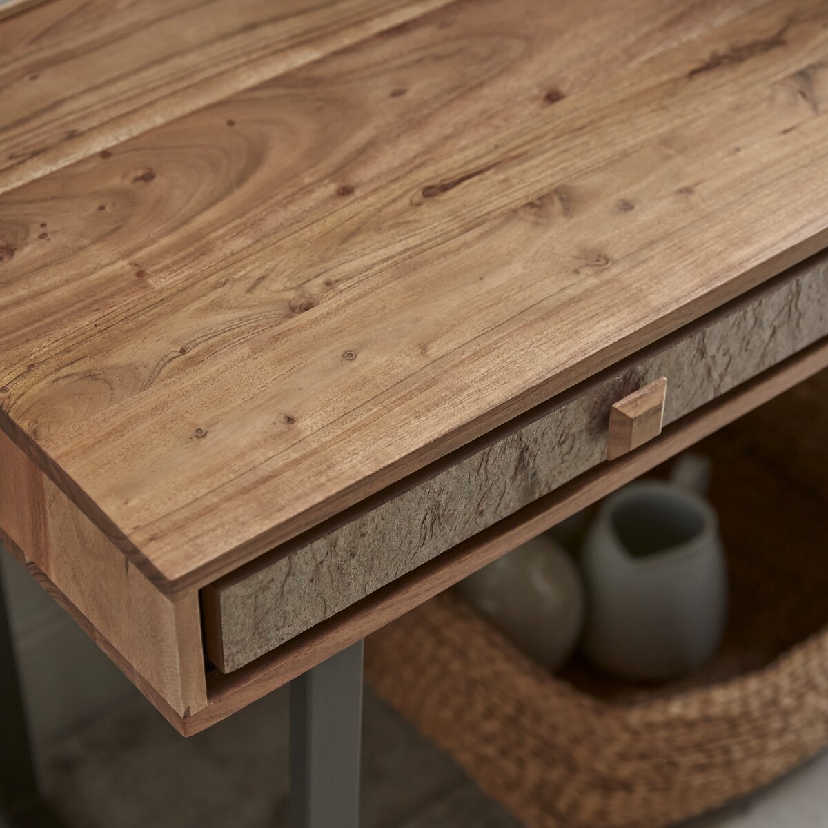 Temis Bureau van acacia - Woonkamermeubels - Tikamoon