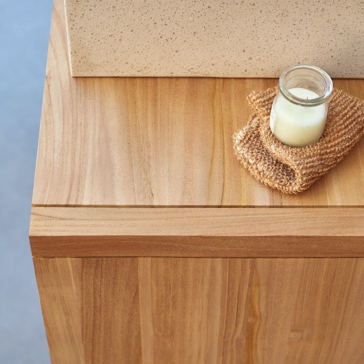 Solid teak vanity unit 145 cm - Bathroom / Bathroom washbasin unit ...