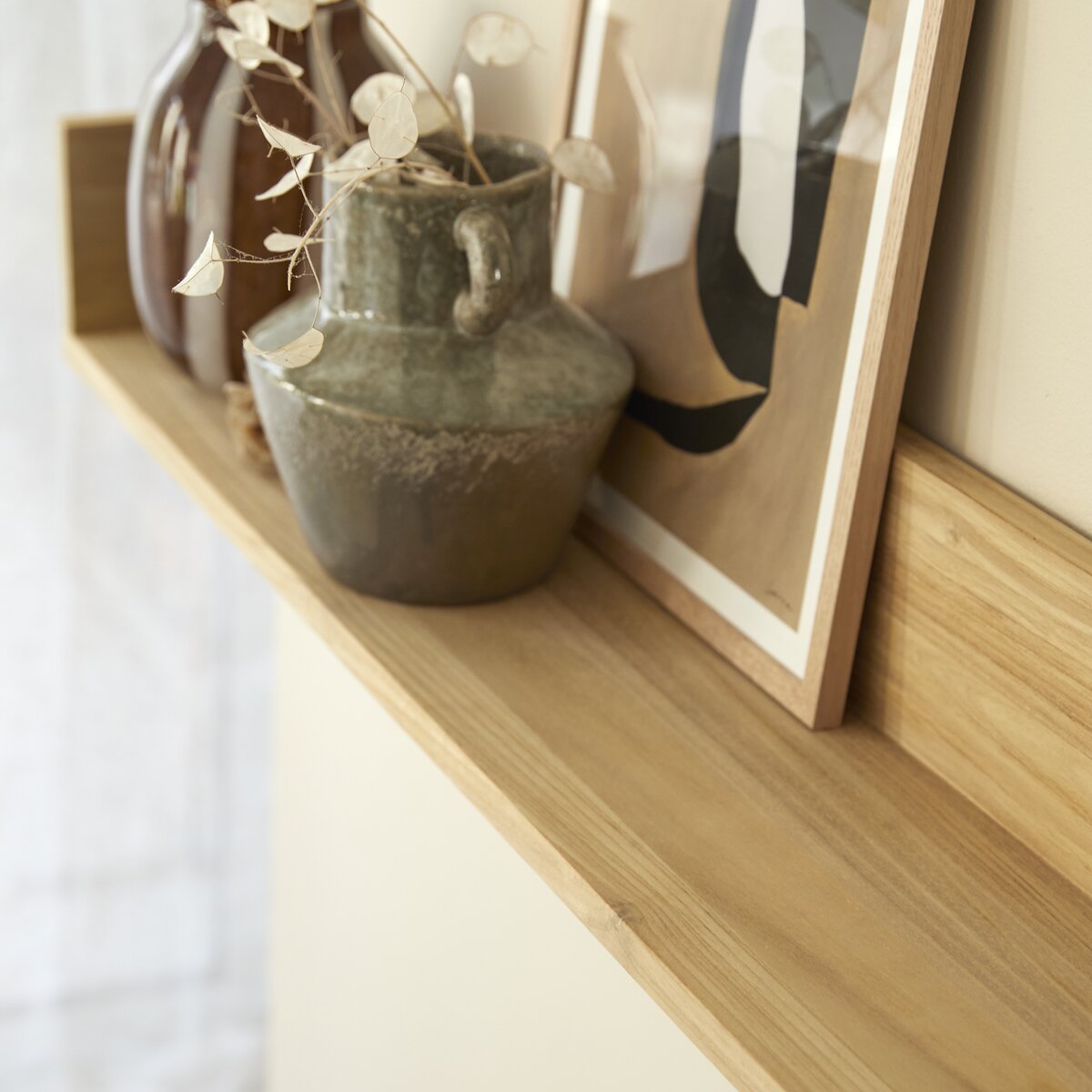 Solid teak wall-mounted Shelf - Living room / Bookcases - Tikamoon