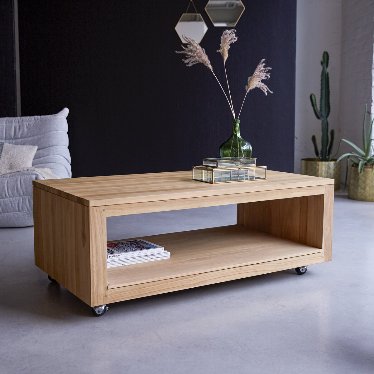 Anoa 110x60 teak coffee table - Sale of coffee tables - Tikamoon