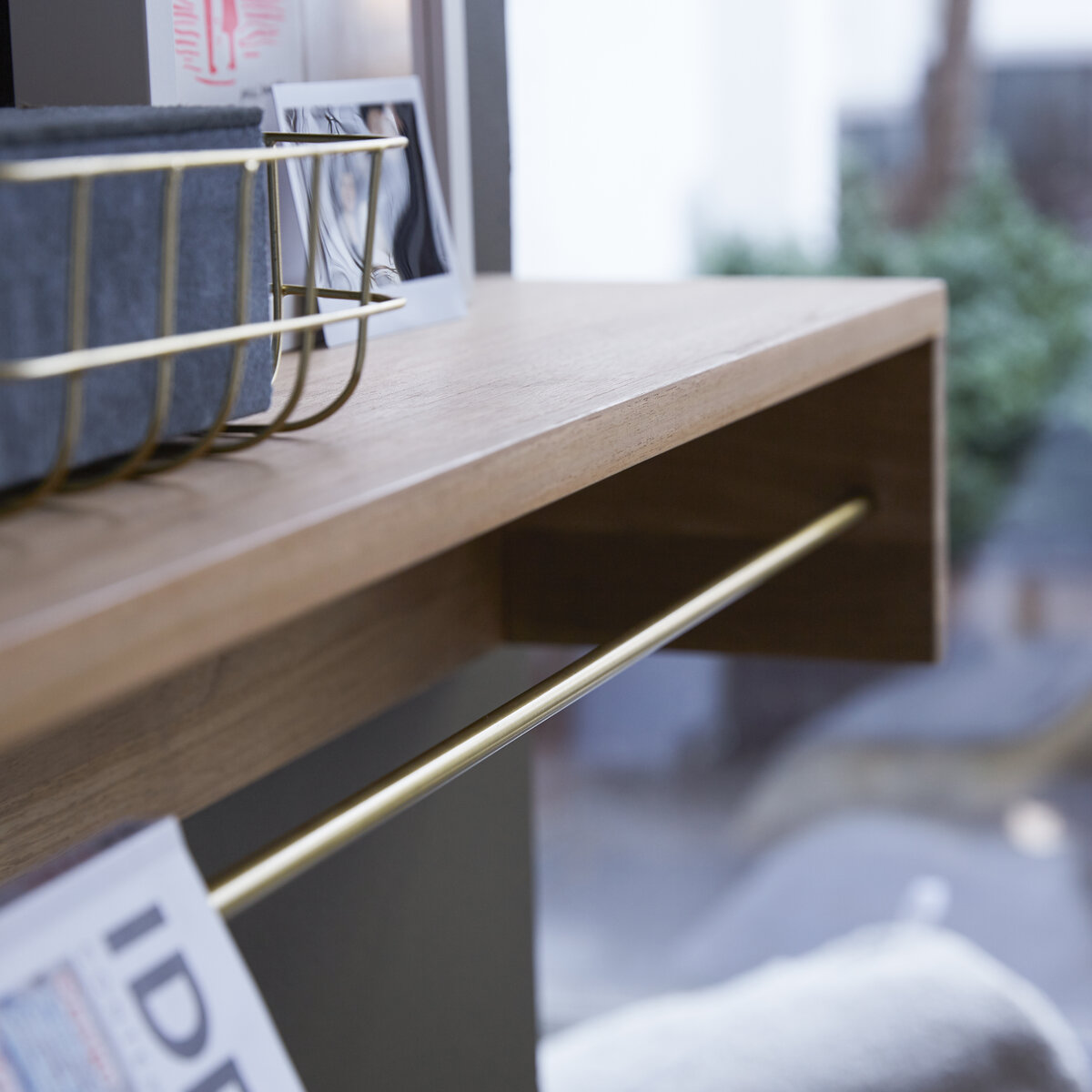 Sasha Wall Shelf 100 cm - Teak wood -brass shelves - Storage furniture ...