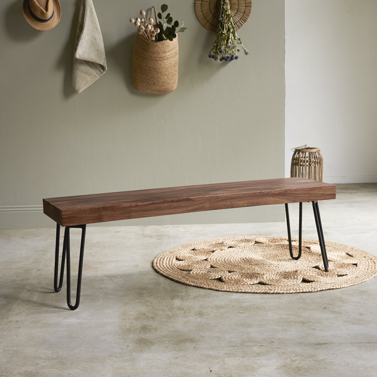 Bench in Sheesham 135 cm - Helga seating for 2 people - Tikamoon