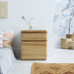 Eden teak bedside table - 1 drawer bedside table sale at Tikamoon