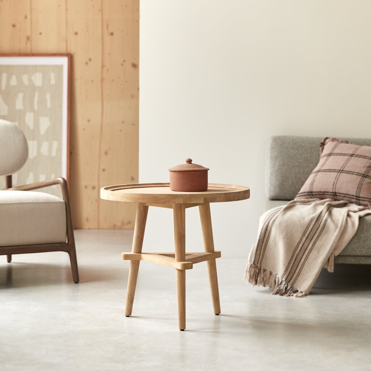 Round 60 cm teak side table - Lounge tables - Tikamoon