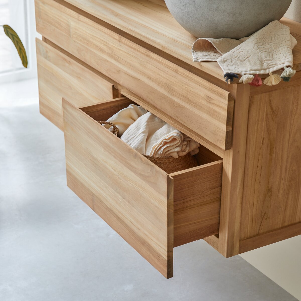Jacob Massief teakhouten badmeubel 120 cm - Badkamer - Tikamoon