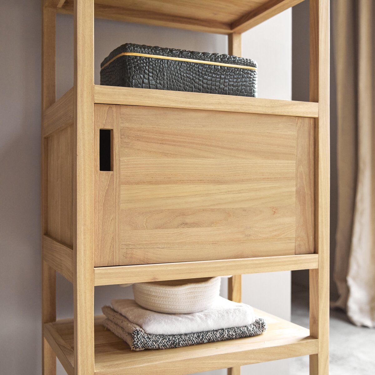 Arty Kolomkast van massief teakhout - Badkameropslag - Tikamoon