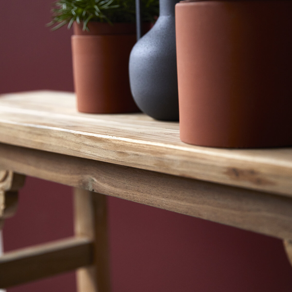 Recycled teak bench 100 cm - 2-seater living room seating - Tikamoon