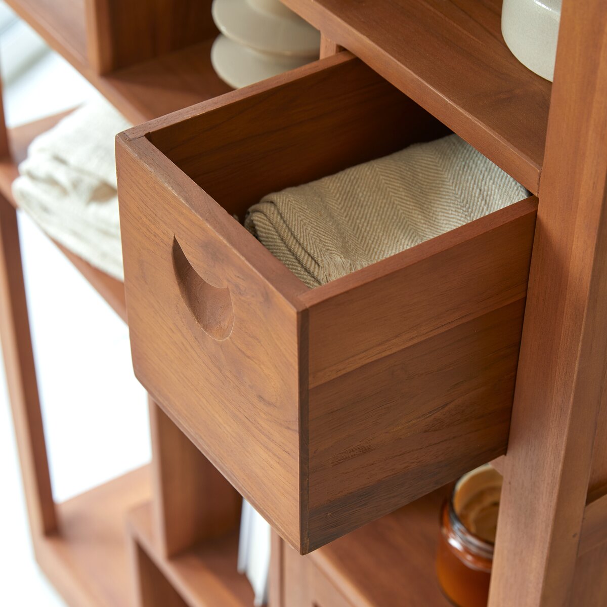 Teak bookcase - Zen Alco Tipo bookcases sale 90x180 - Tikamoon