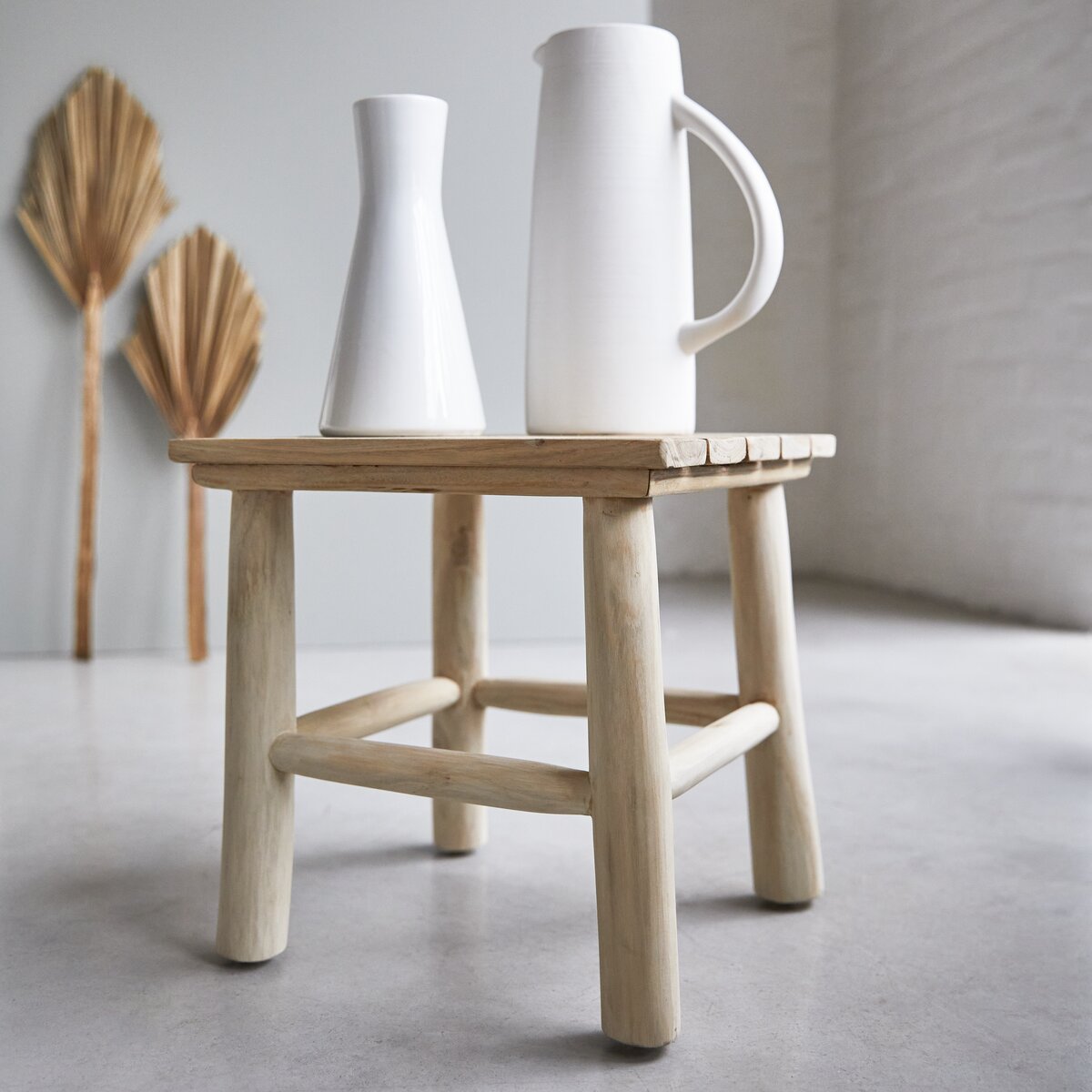 Square teak side table 30 cm - Living room furniture - Tikamoon