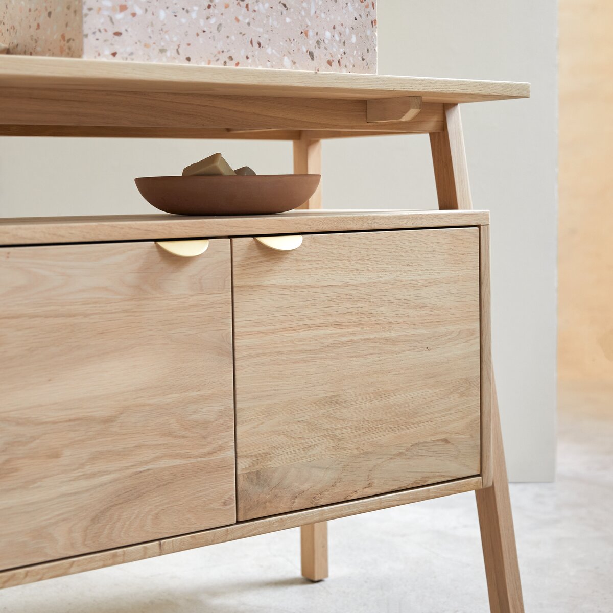 Single basin oak vanity unit 90 cm - Vanity units - Tikamoon