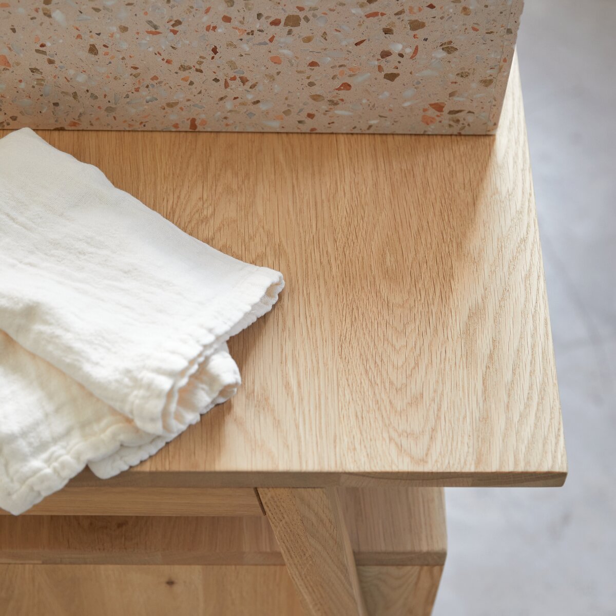 Single basin oak vanity unit 90 cm - Vanity units - Tikamoon