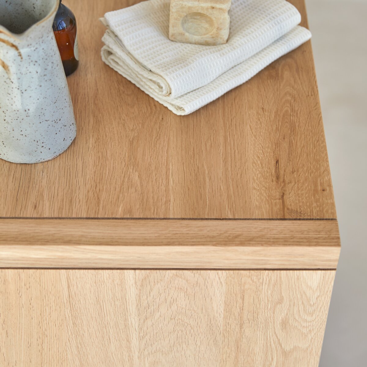 Single-basin oak vanity unit 95 cm - Bathroom furniture - Tikamoon