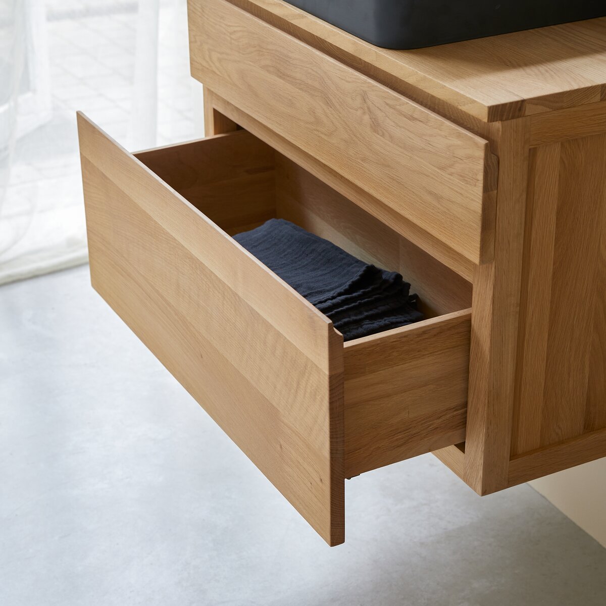 Jacob Massief eikenhouten badmeubel 80 cm - Badkamer - Tikamoon
