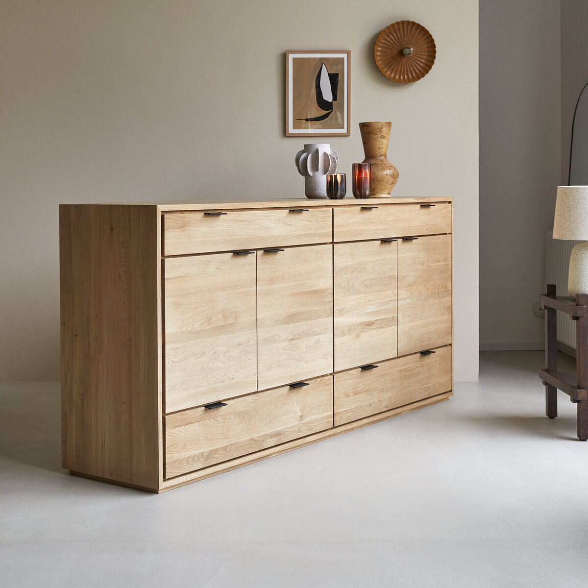 Solid oak sideboard 200 cm - Dining room storage - Tikamoon