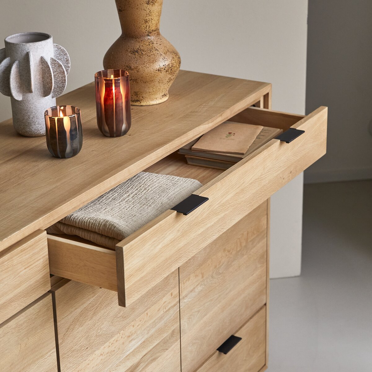 Solid oak sideboard 200 cm - Dining room storage - Tikamoon
