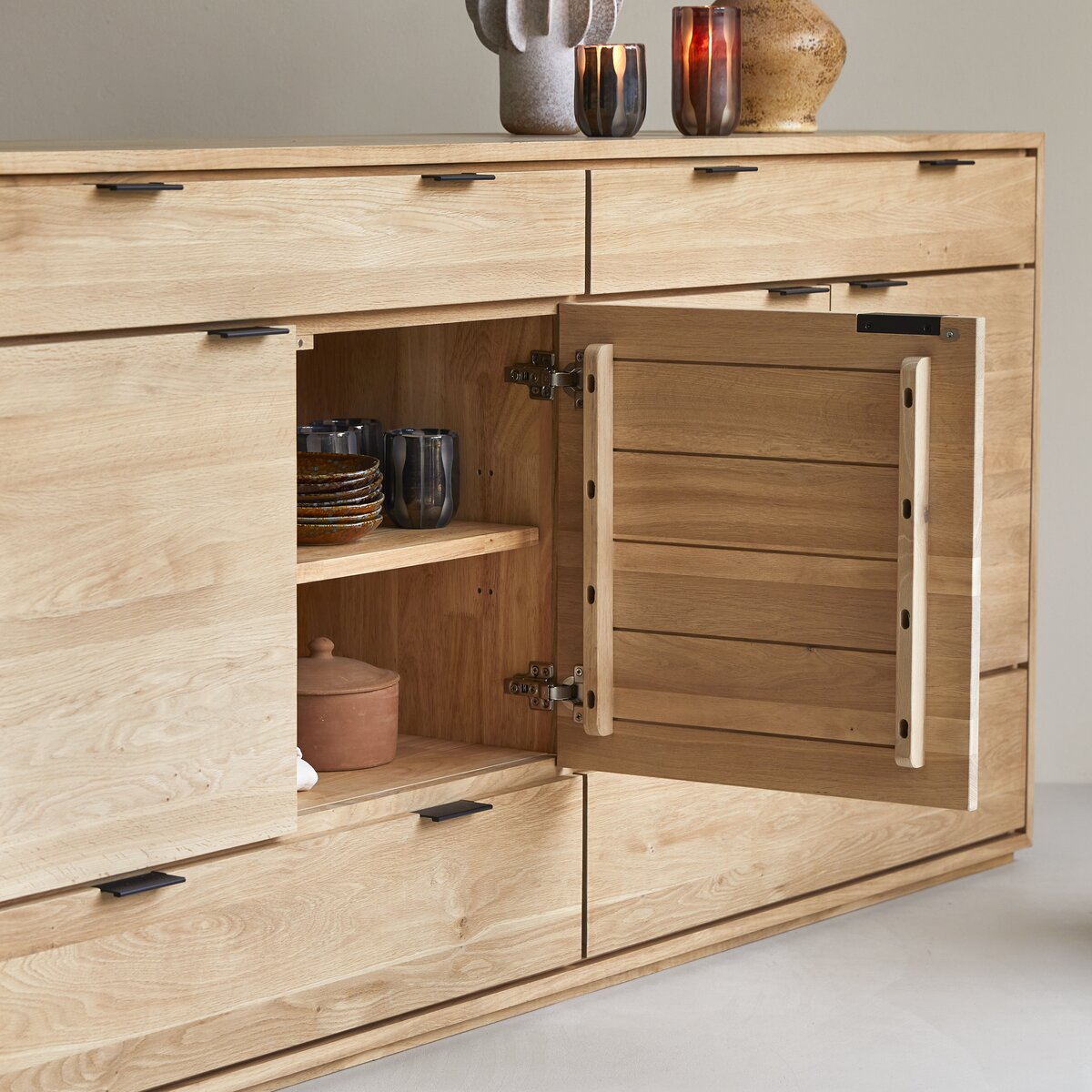 Solid oak sideboard 200 cm - Dining room storage - Tikamoon