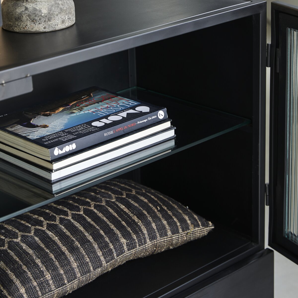 Metal and glass low display cabinet - Storage furniture - Tikamoon