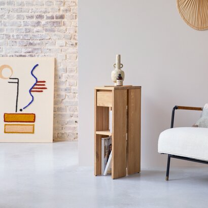 Oak side table 70 cm - Living-room storage - Tikamoon