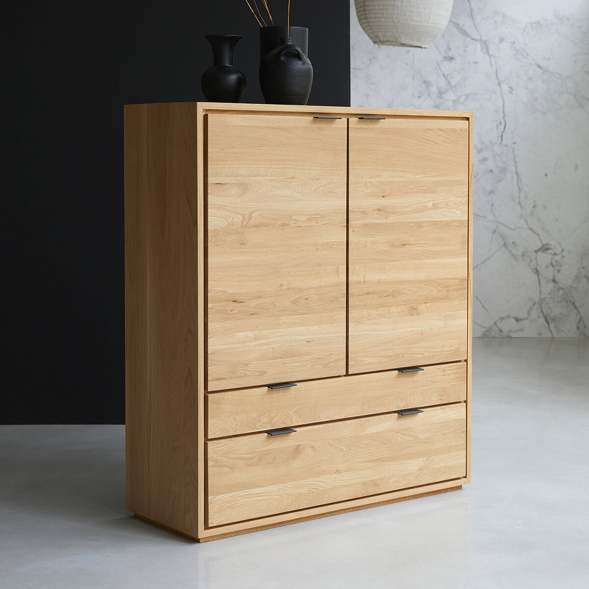 Solid oak cabinet 110 cm - Living room storage - Tikamoon