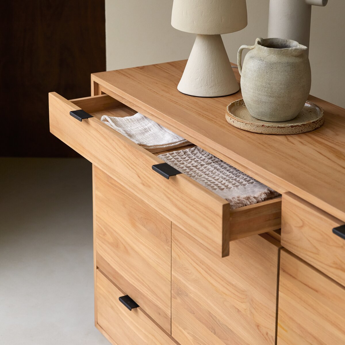 Solid teak sideboard 200 cm - Dining room storage - Tikamoon