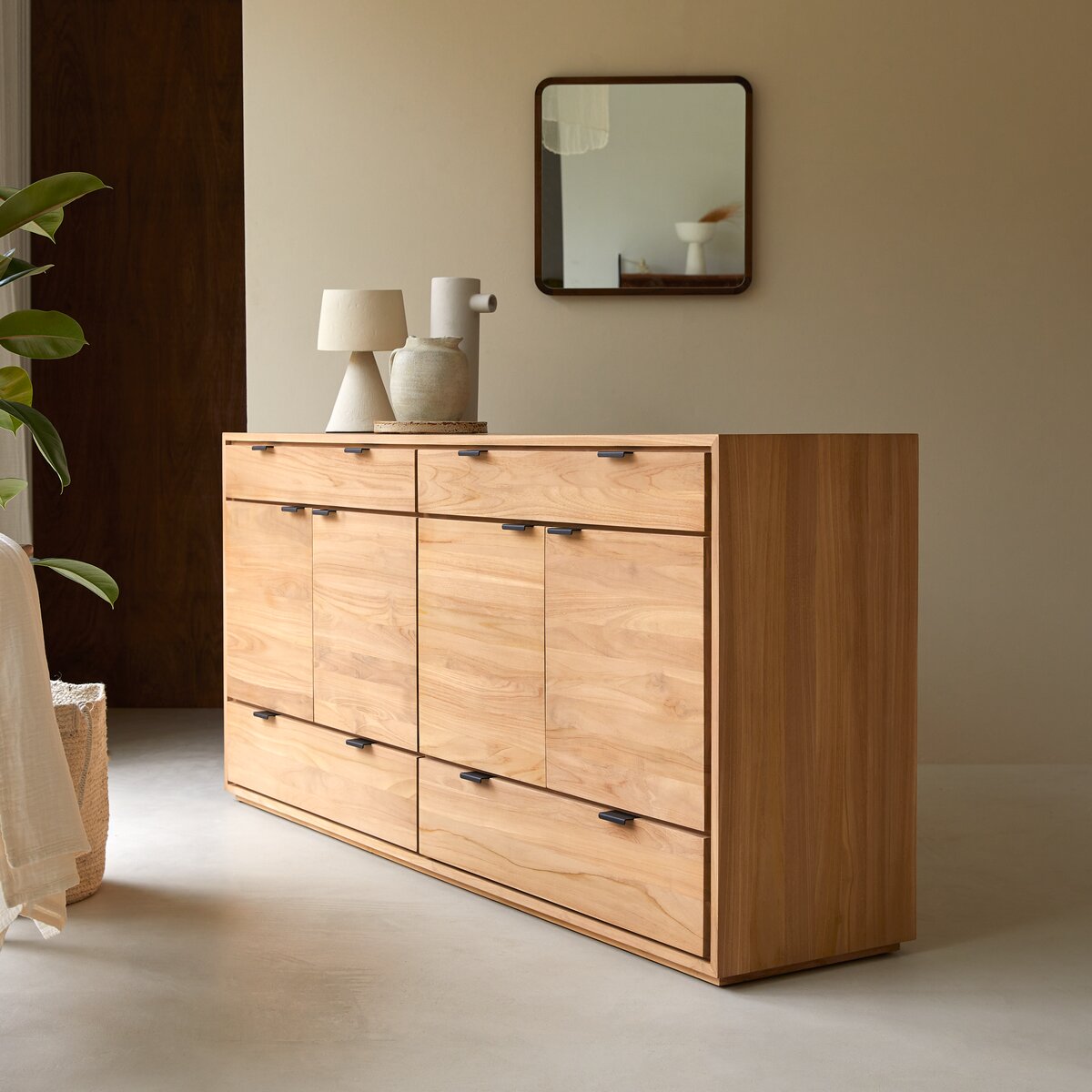 Solid teak sideboard 200 cm - Dining room storage - Tikamoon