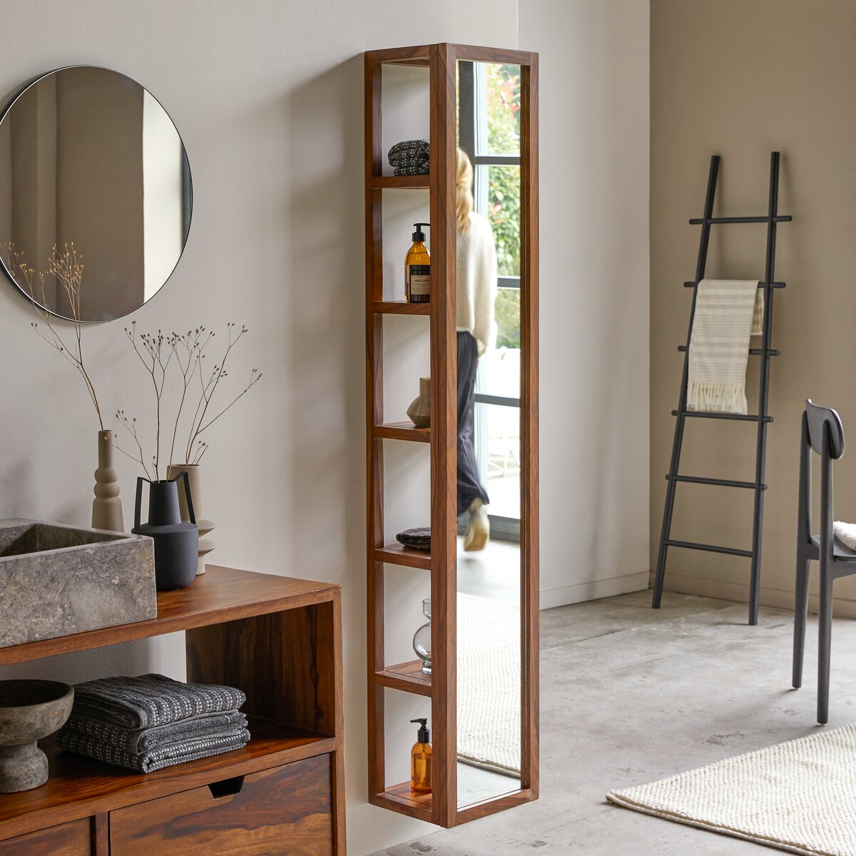 Solid sheesham straight column - Bathroom / Cupboards - Tikamoon