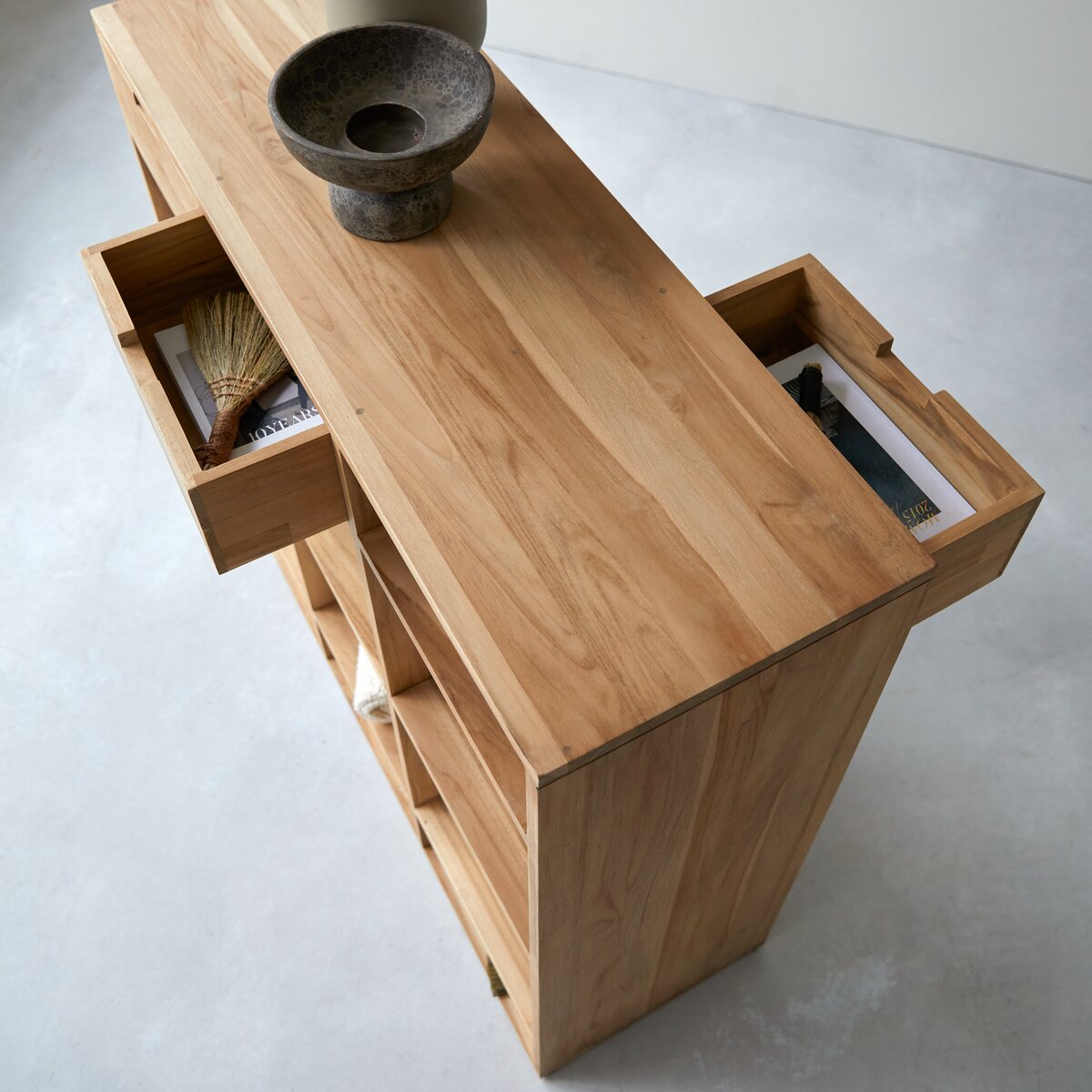 Teak bookcase 110 cm - Living room storage - Tikamoon