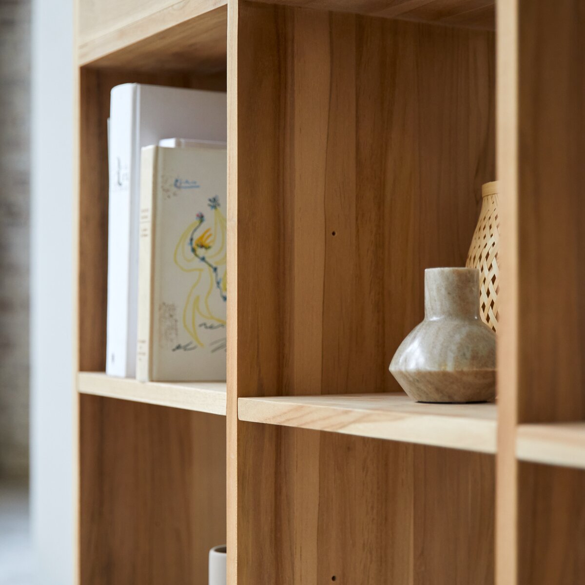 Teak bookcase 220 cm - Living room storage - Tikamoon
