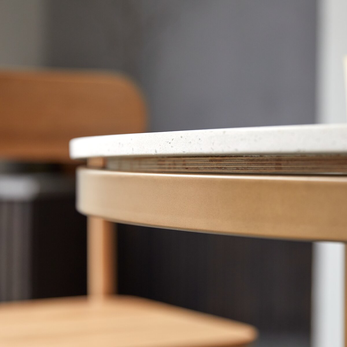 Isaure Ronde tafel van metaal en terrazzo voor 4/6 personen ...
