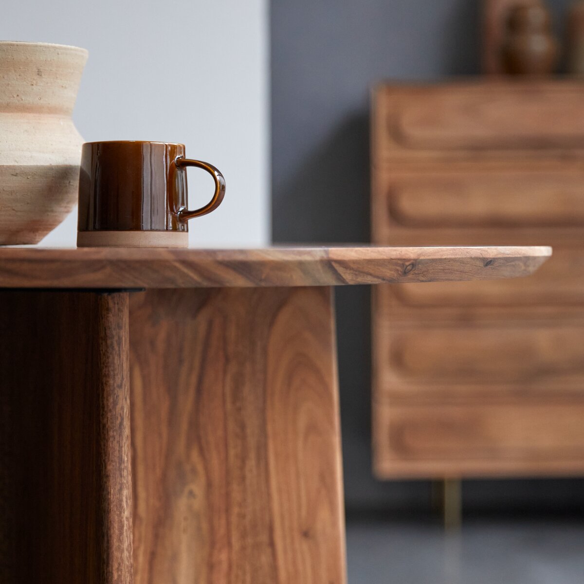 Round rosewood dining table 91 cm - Dining room furniture - Tikamoon