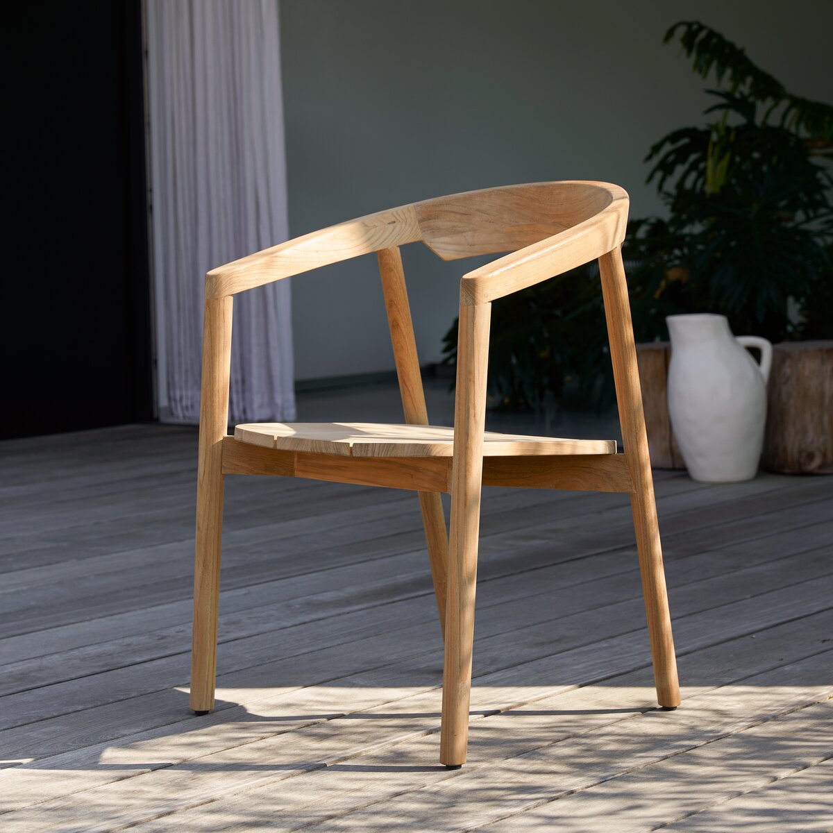 Tuinstoel met armleuningen in teak - Zitmeubels voor buiten - Tikamoon