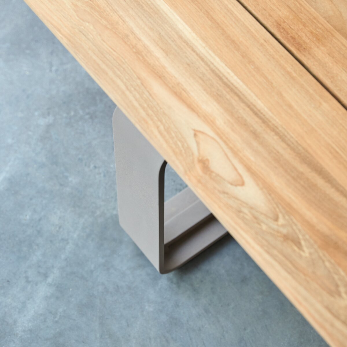 Solid teak and aluminium 3-seater bench - Dining room furniture - Tikamoon